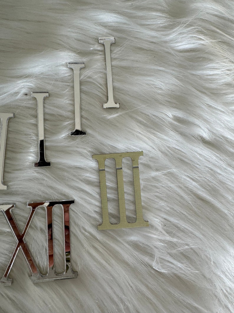Roman Numerals in Mirrored Acrylic 3 Mm Height 5 Cm Stickers - Etsy