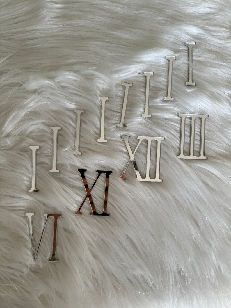 Roman Numerals in Mirrored Acrylic 3 Mm Height 5 Cm Stickers - Etsy
