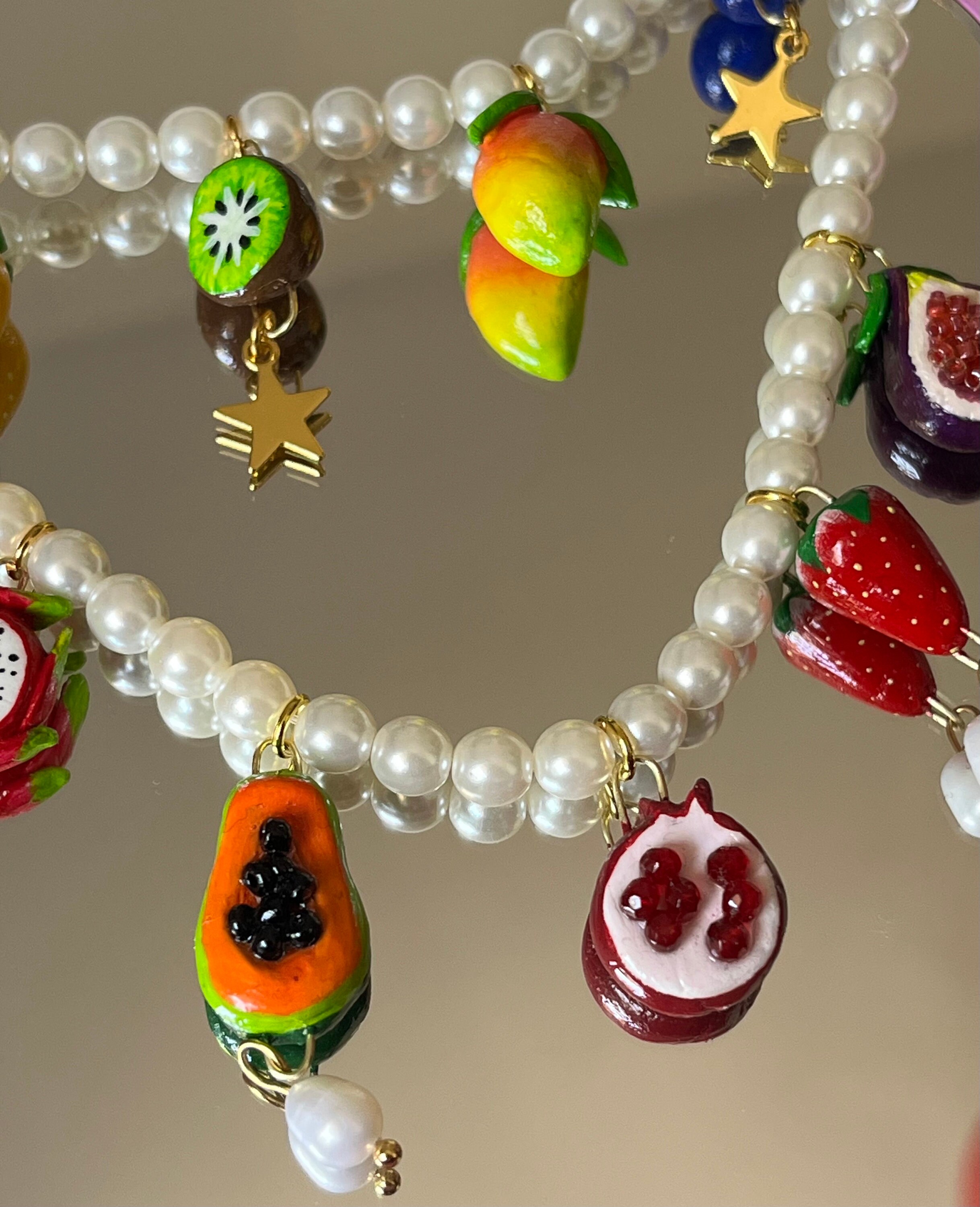 Handmade Clay Fruit Charm Necklaces - Etsy