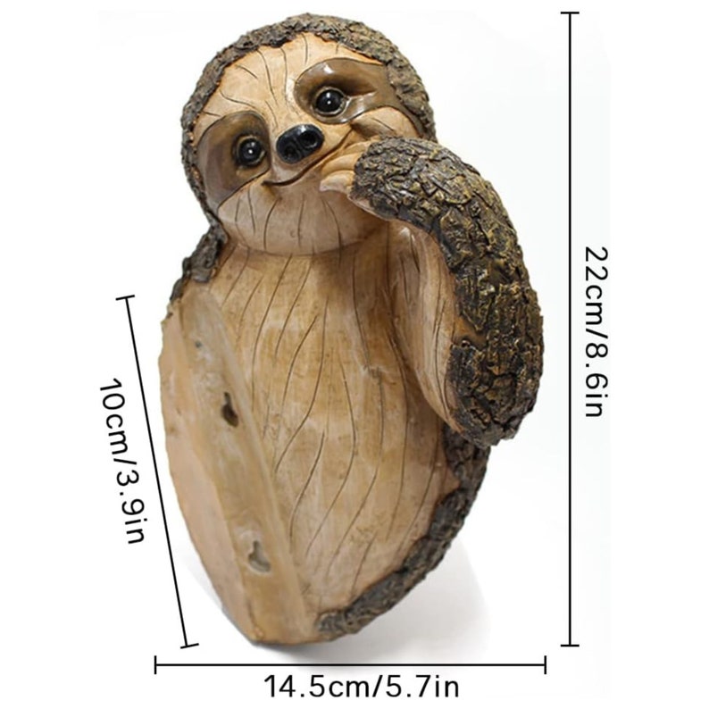 Realistic Sloth Tree Statue, Resin Garden Ornament, Climbing Sloth ...