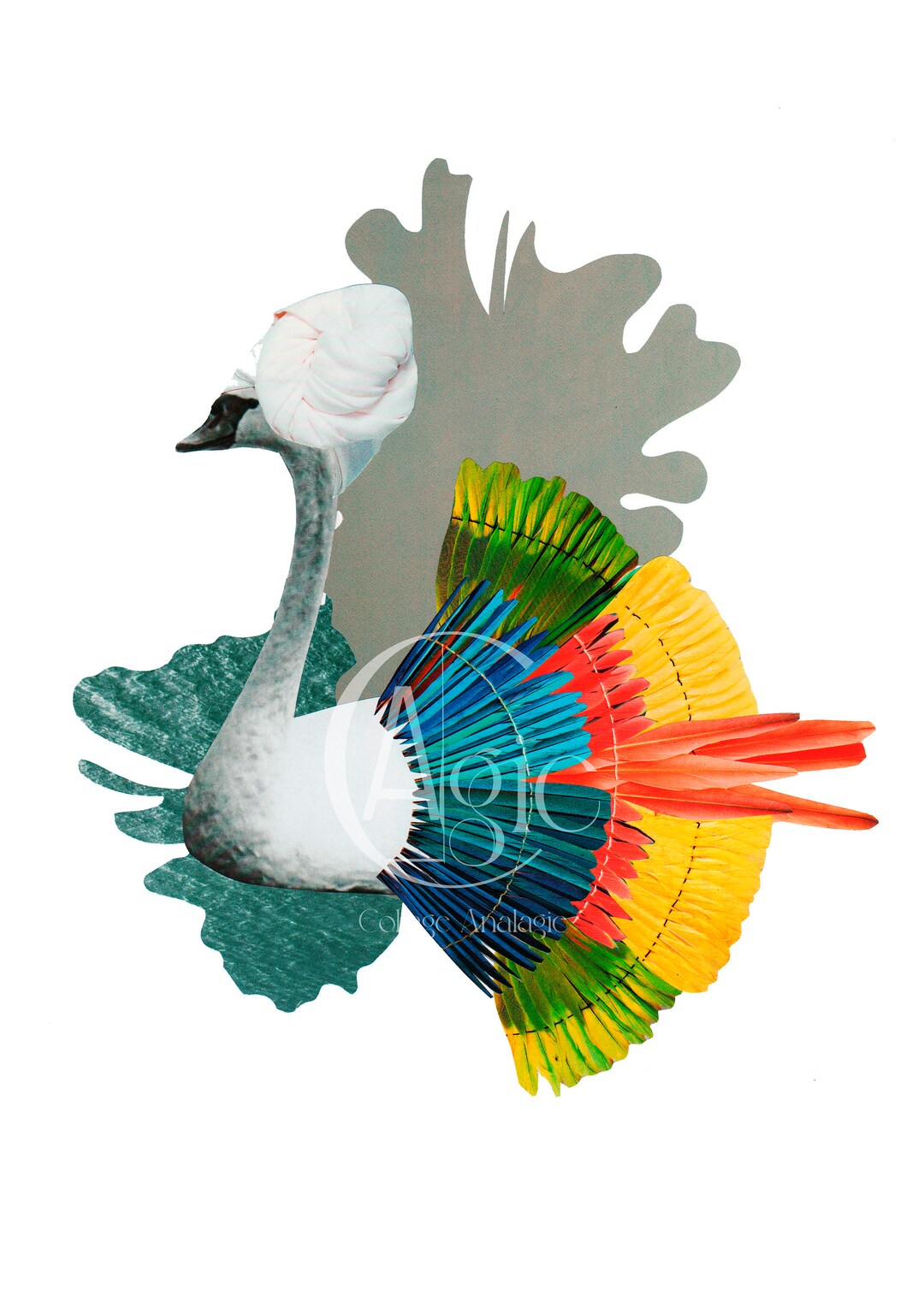 Original Collage Duck With Feathers Created by Hand Using Magazine ...