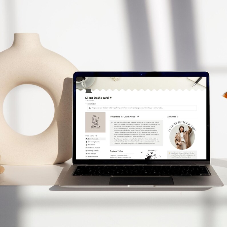 Client Dashboard Notion Template, Client Portal Notion Template ...