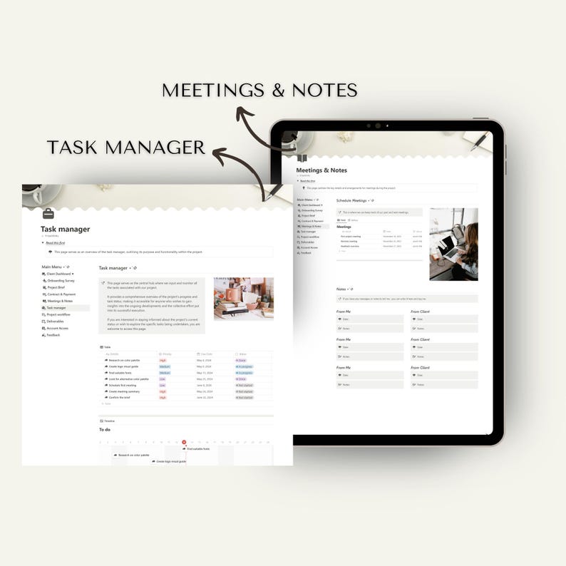 Client Dashboard Notion Template, Client Portal Notion Template ...