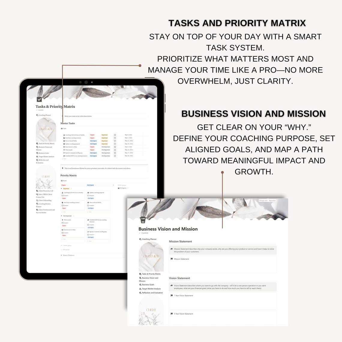 Notion Template Coaching Planner, Notion Coaching Organizer, All-in-one Notion Coach's Toolkit ...