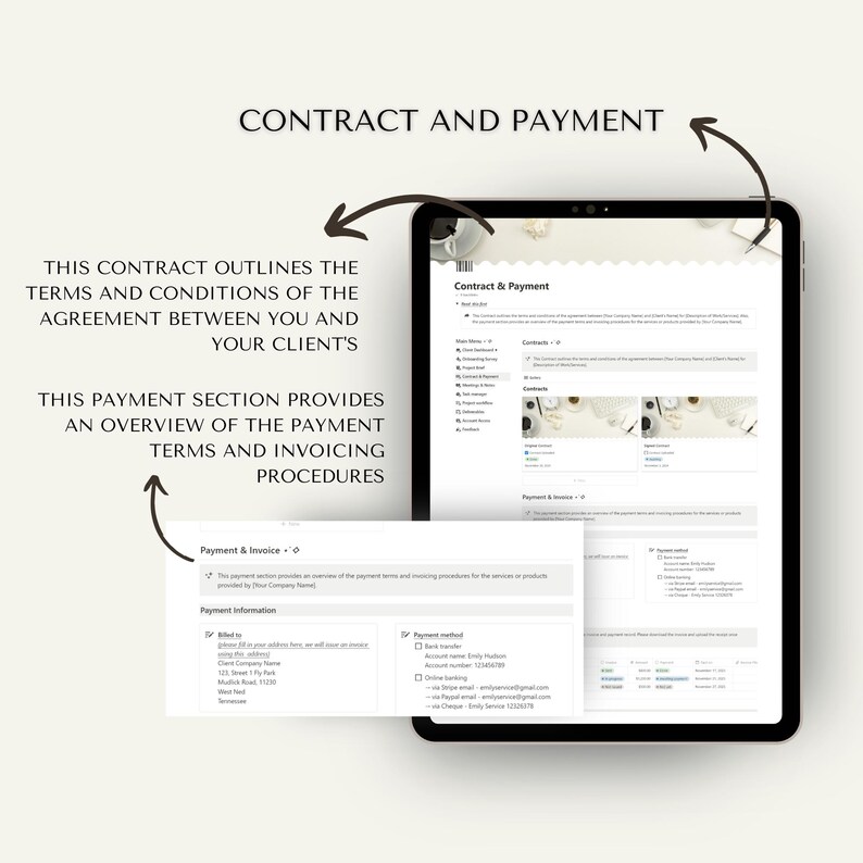 Client Dashboard Notion Template, Client Portal Notion Template ...