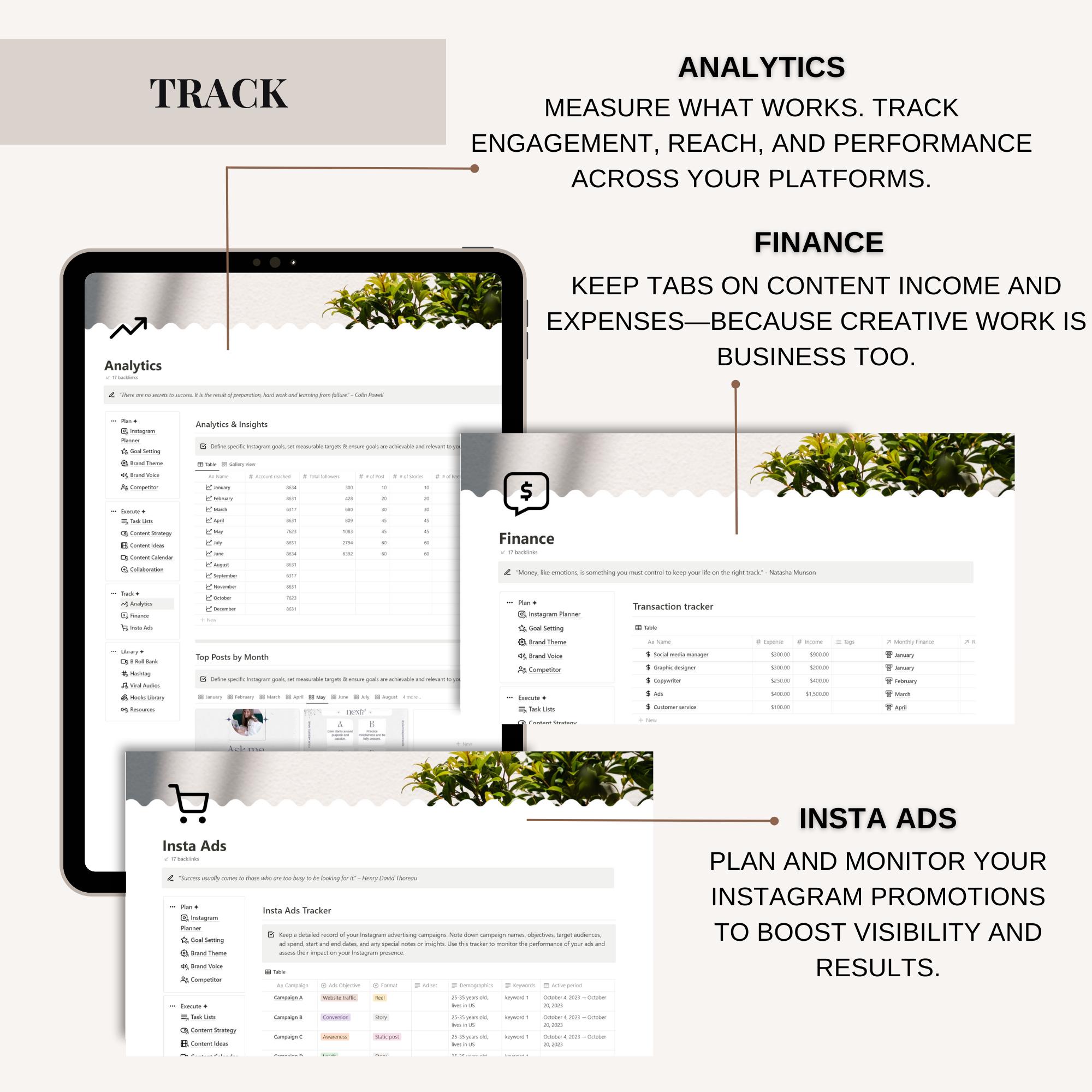 Notion Template Instagram Planner, Notion Planner, Social Media Planner ...