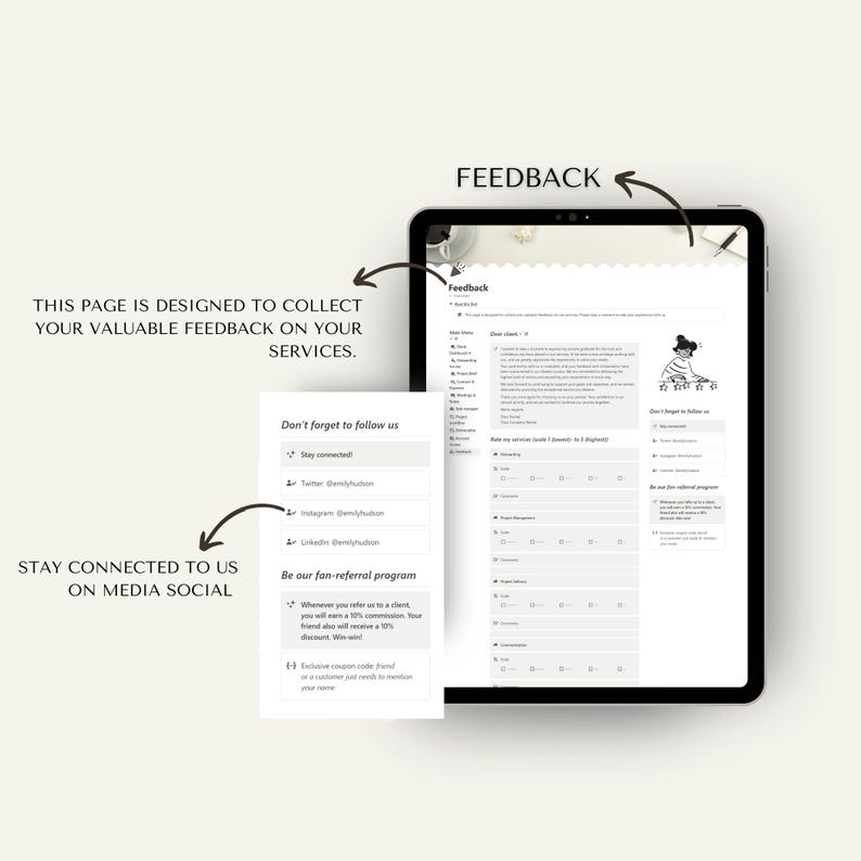 Client Dashboard Notion Template, Client Portal Notion Template ...