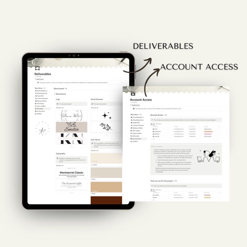 Client Dashboard Notion Template, Client Portal Notion Template, Creative Client Dashboard ...
