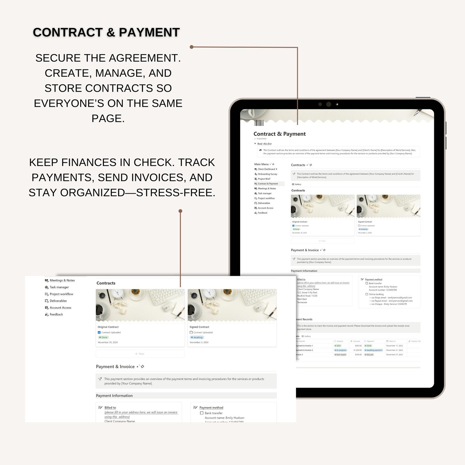 Client Dashboard Notion Template, Client Portal Notion Template ...