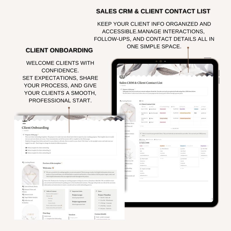 Notion Template Coaching Planner, Notion Coaching Organizer, All-in-one Notion Coach's Toolkit ...