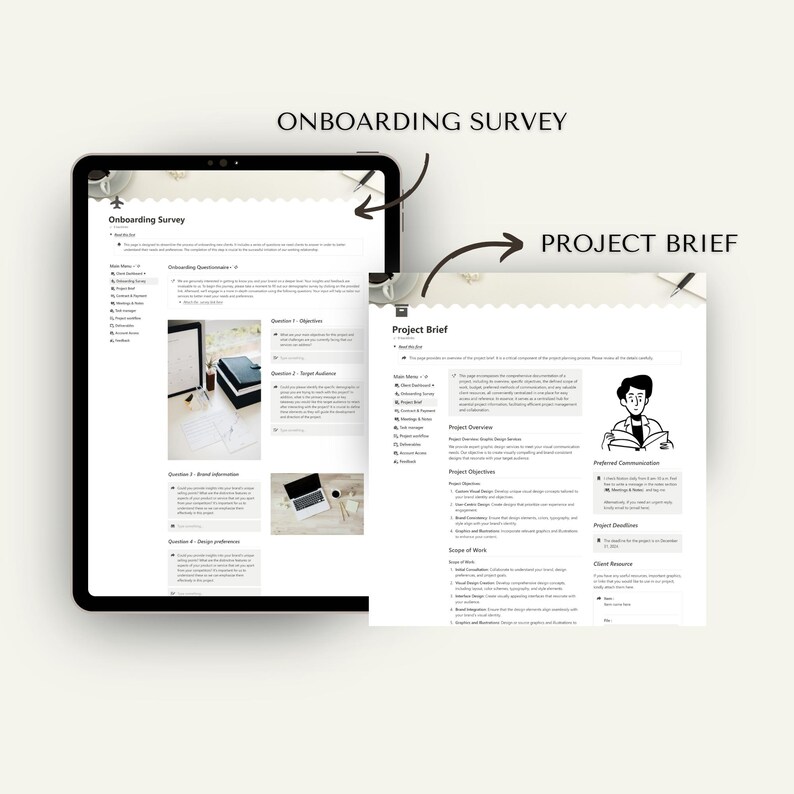 Client Dashboard Notion Template, Client Portal Notion Template ...
