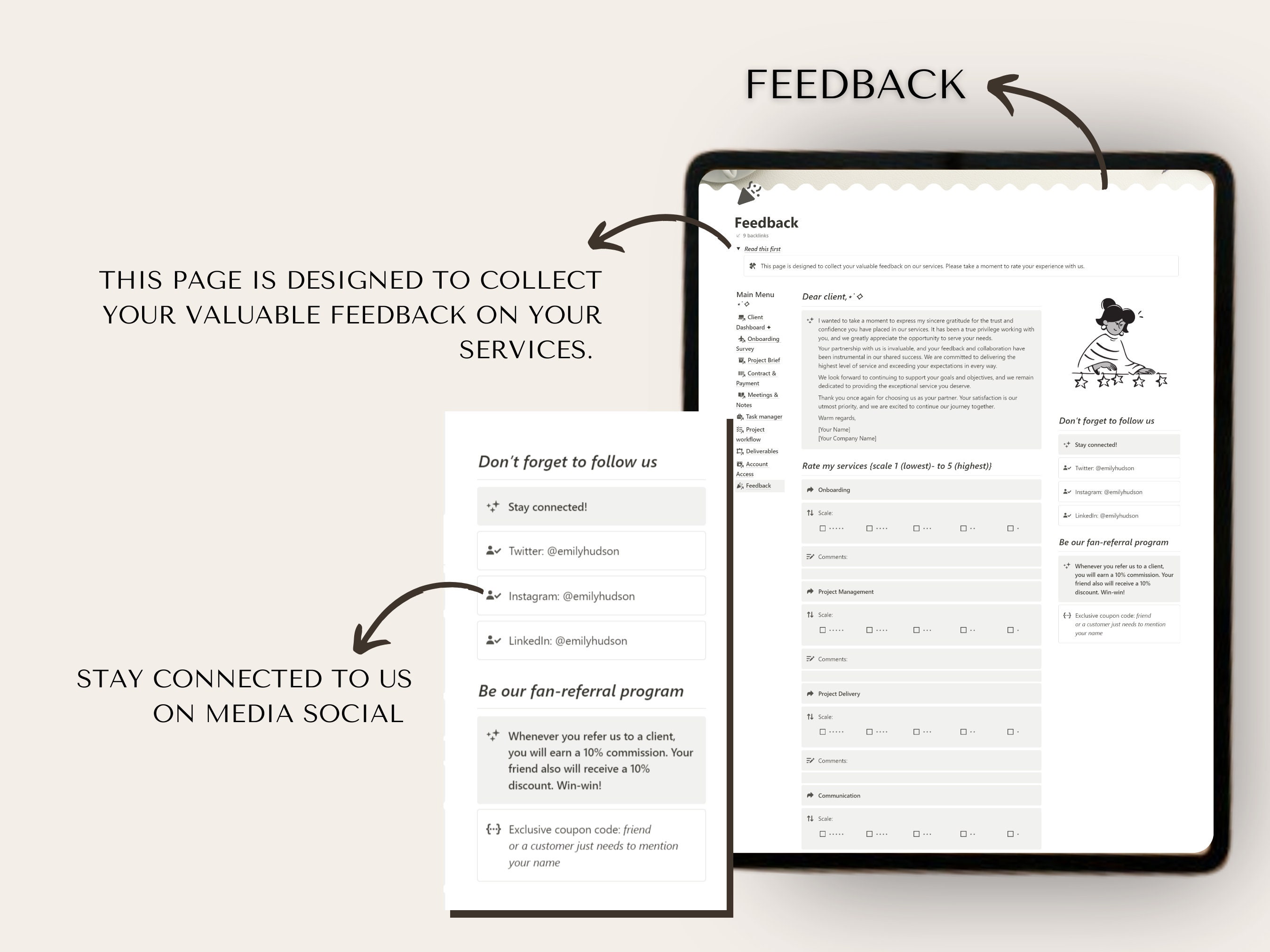 Client Dashboard Notion Template, Client Portal Notion Template ...