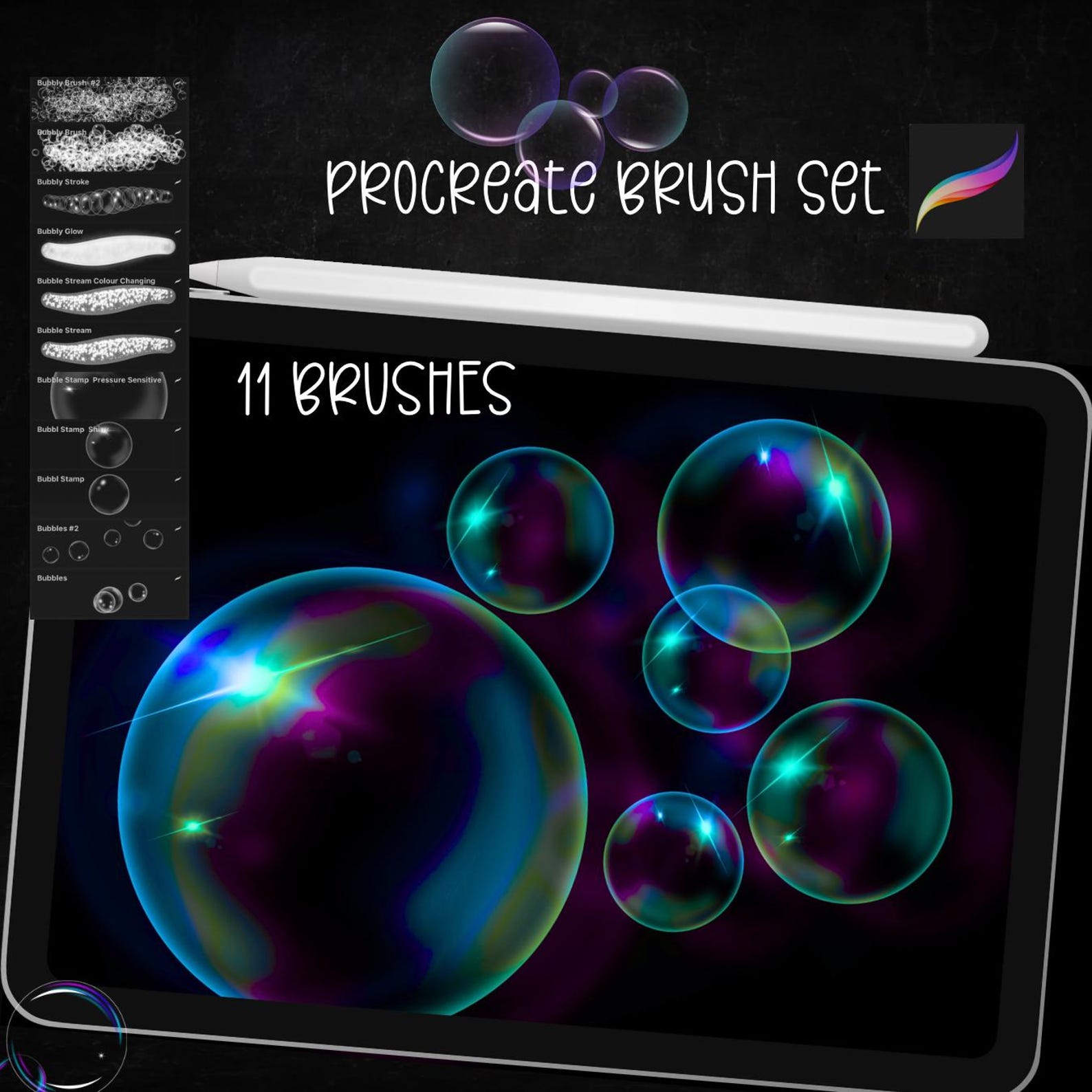 Bubble Procreate Brush Set | Procreate Brush | Illustration Brush for ...