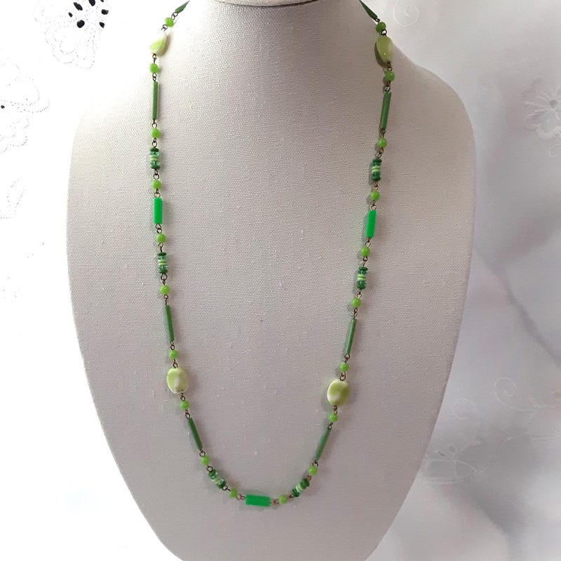 Lime Green Necklace - Etsy