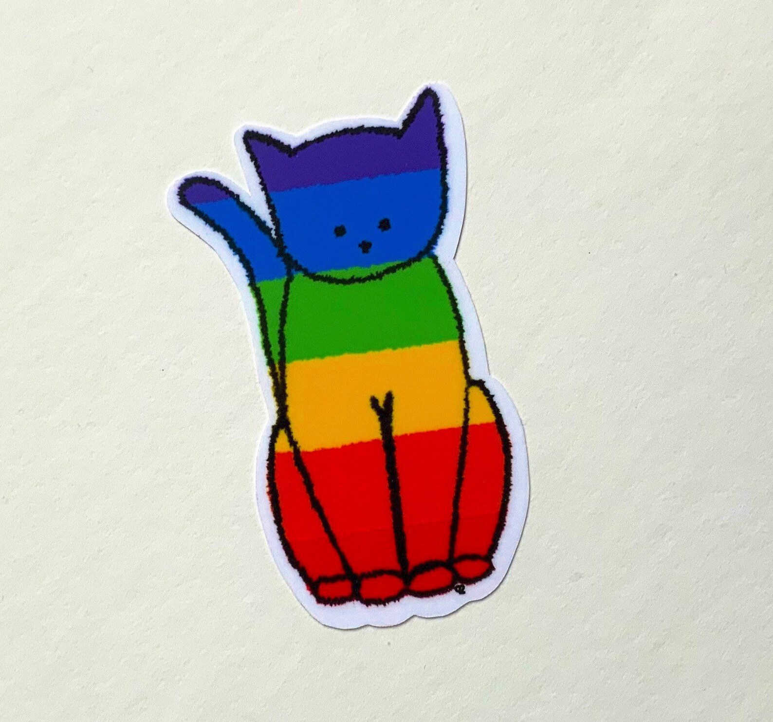 Rainbow cat sticker. Cat sticker. Rainbow. Cool cat Rainbow | Etsy