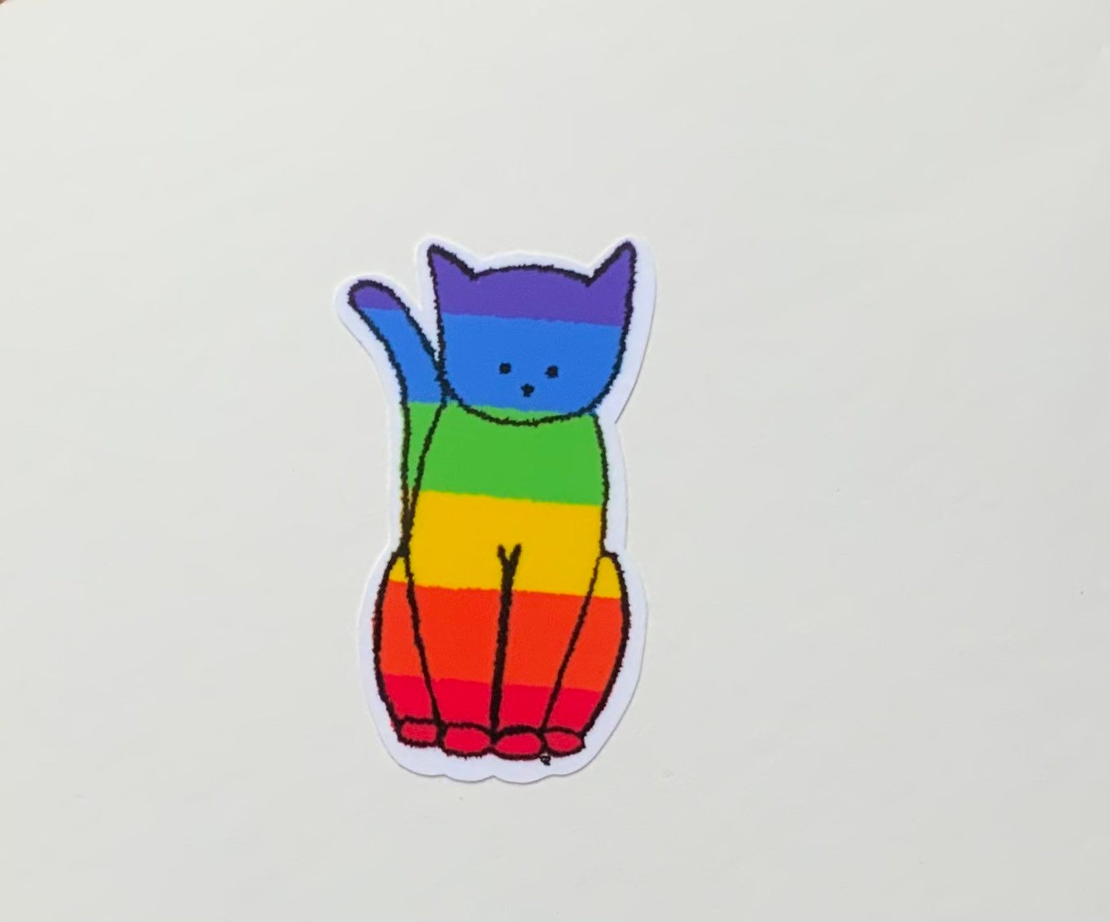 Rainbow cat sticker. Cat sticker. Rainbow. Cool cat Rainbow | Etsy