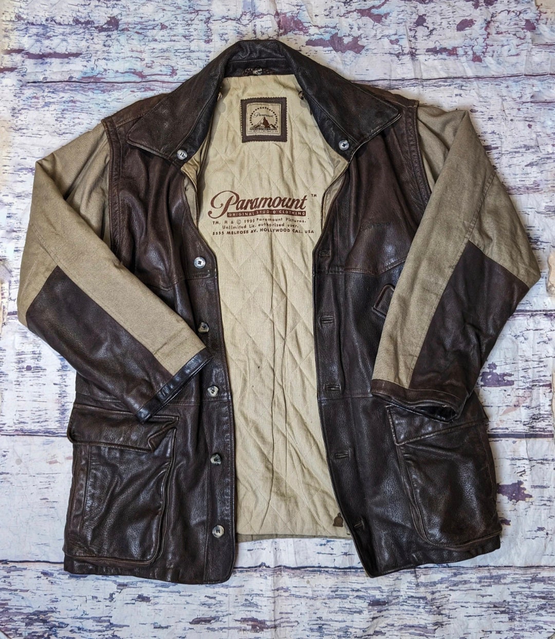 Vintage Paramount Studios Real Leather Jacket 90s Movie Cinema - Etsy
