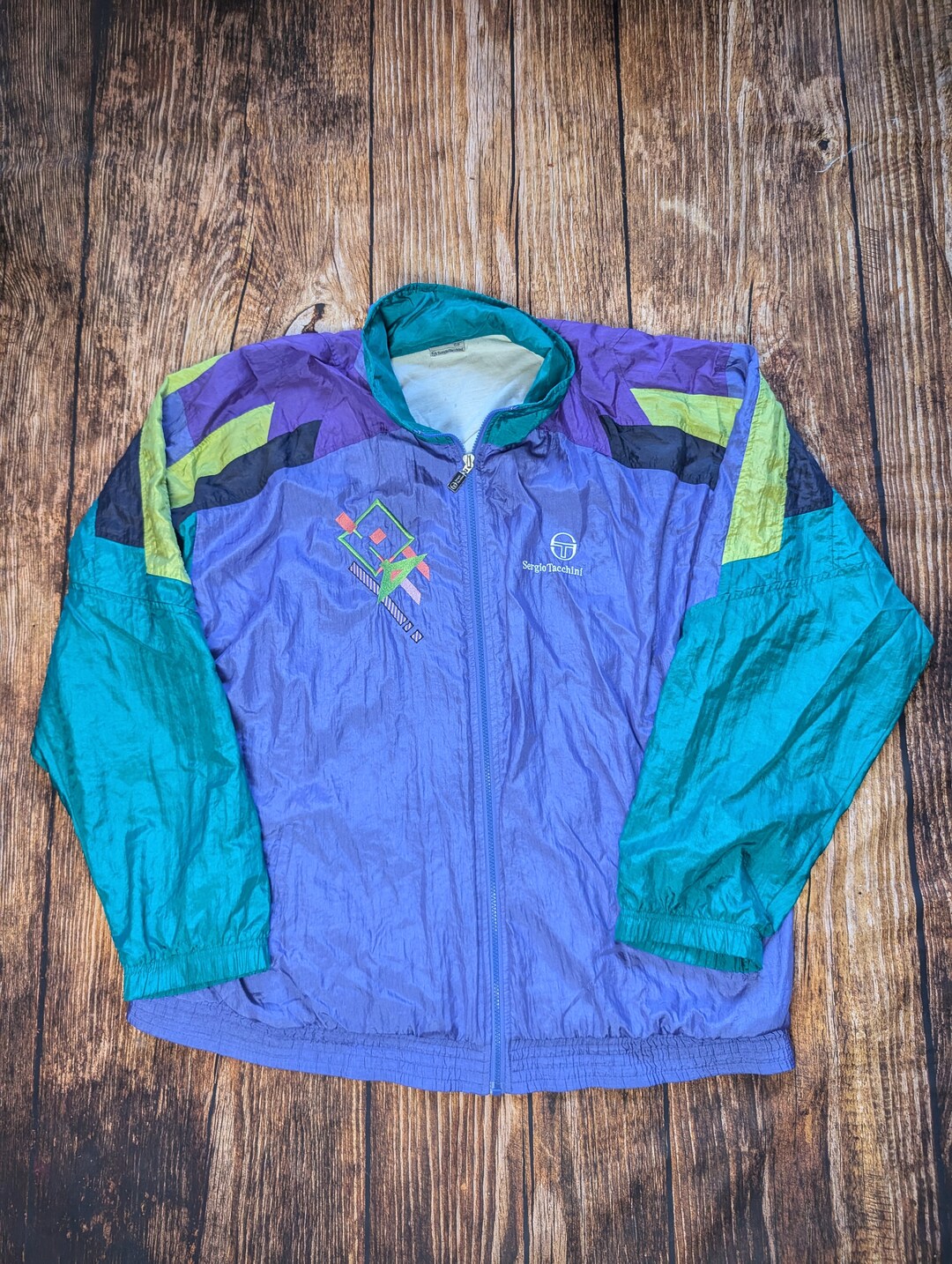 Vintage Sergio Tacchini Tracksuit Jacket Colorful 90s Hardbass ...