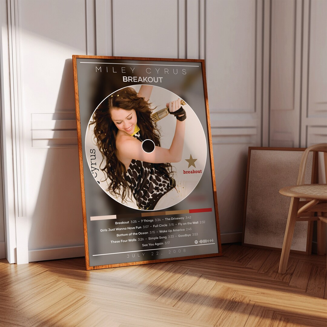 Miley Cyrus Poster Breakout Poster Album Poster Print Album Cover ...