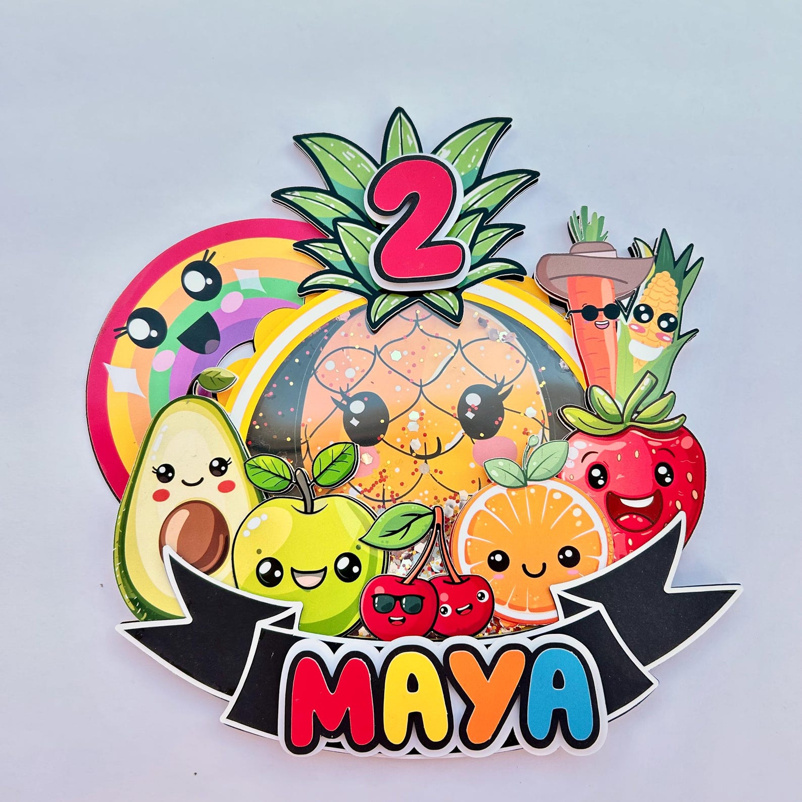 Personalized Fruits Summer Theme Birthday Party Cute Fruits Vegetables ...