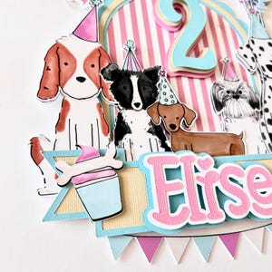 Personalized Cute Puppy Birthday Theme Dog Lets Pawty Cake Topper, Cake ...