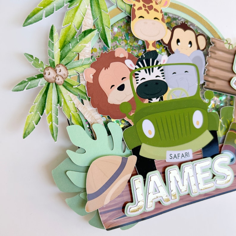 Personalized Safari Animal Jungle Tropical Birthday Theme Girl Boy ...