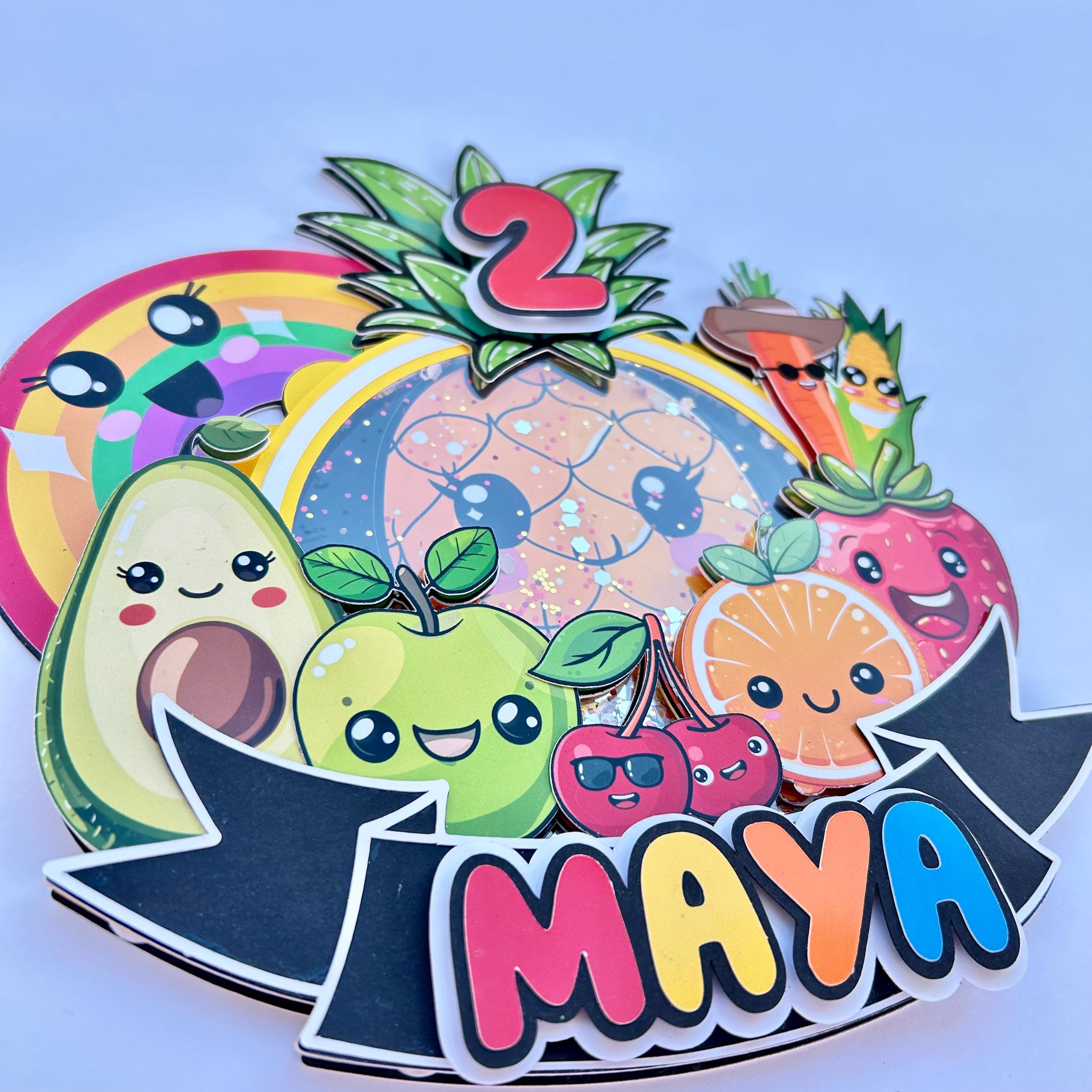 Personalized Fruits Summer Theme Birthday Party Cute Fruits Vegetables ...