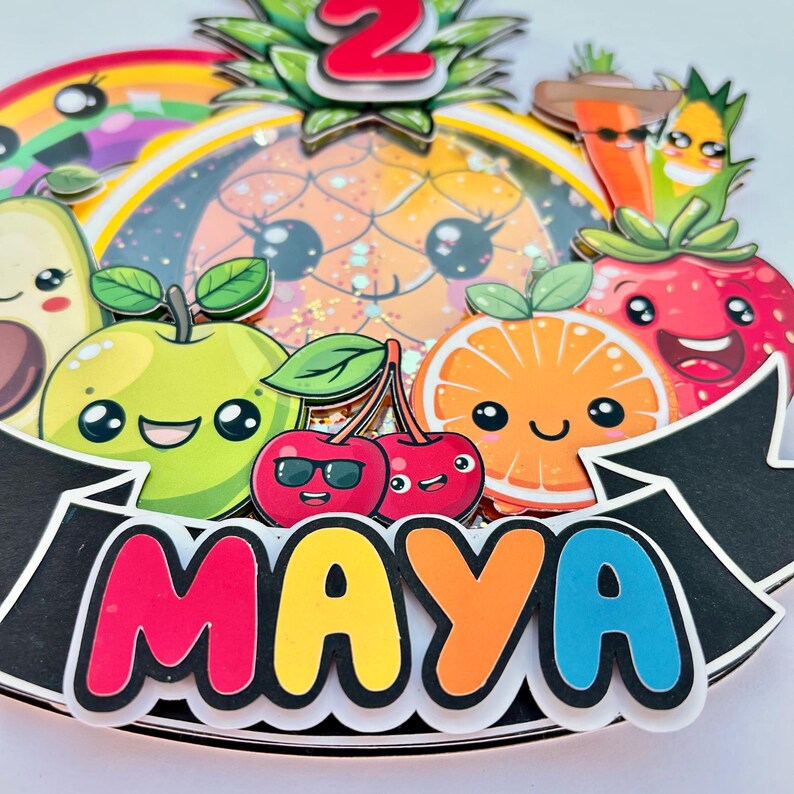 Personalized Fruits Summer Theme Birthday Party Cute Fruits Vegetables ...