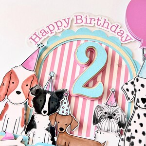 Personalized Cute Puppy Birthday Theme Dog Lets Pawty Cake Topper, Cake ...