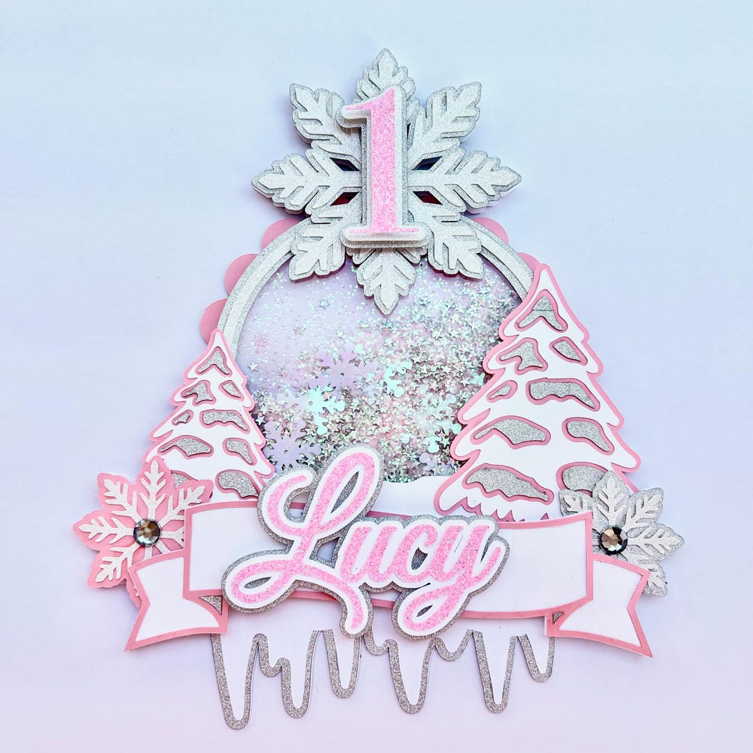 Personalized Winter Wonderland Birthday Theme Shaker White Christmas ...