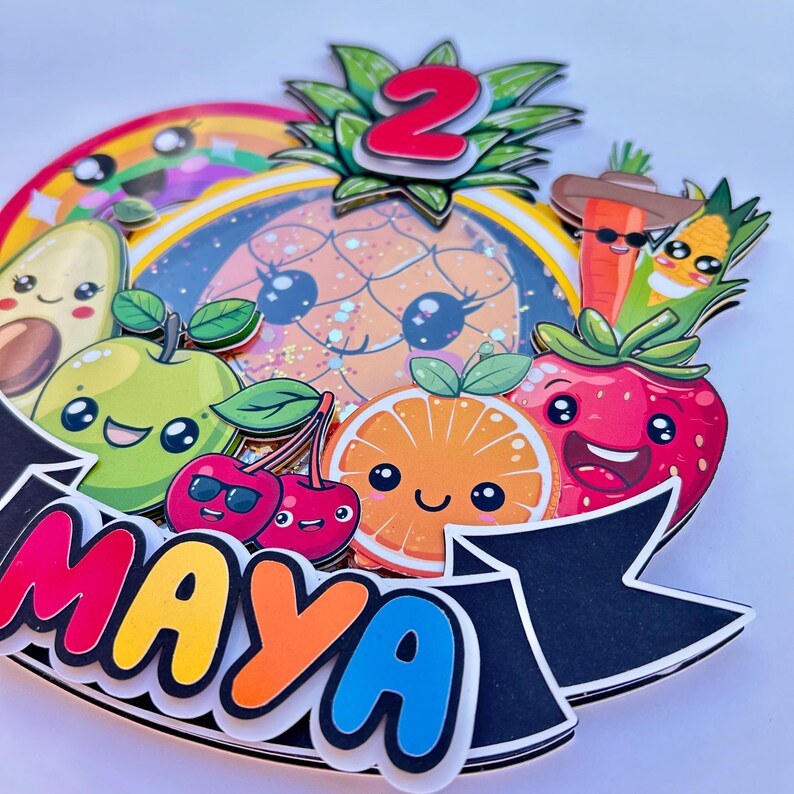 Personalized Fruits Summer Theme Birthday Party Cute Fruits Vegetables ...