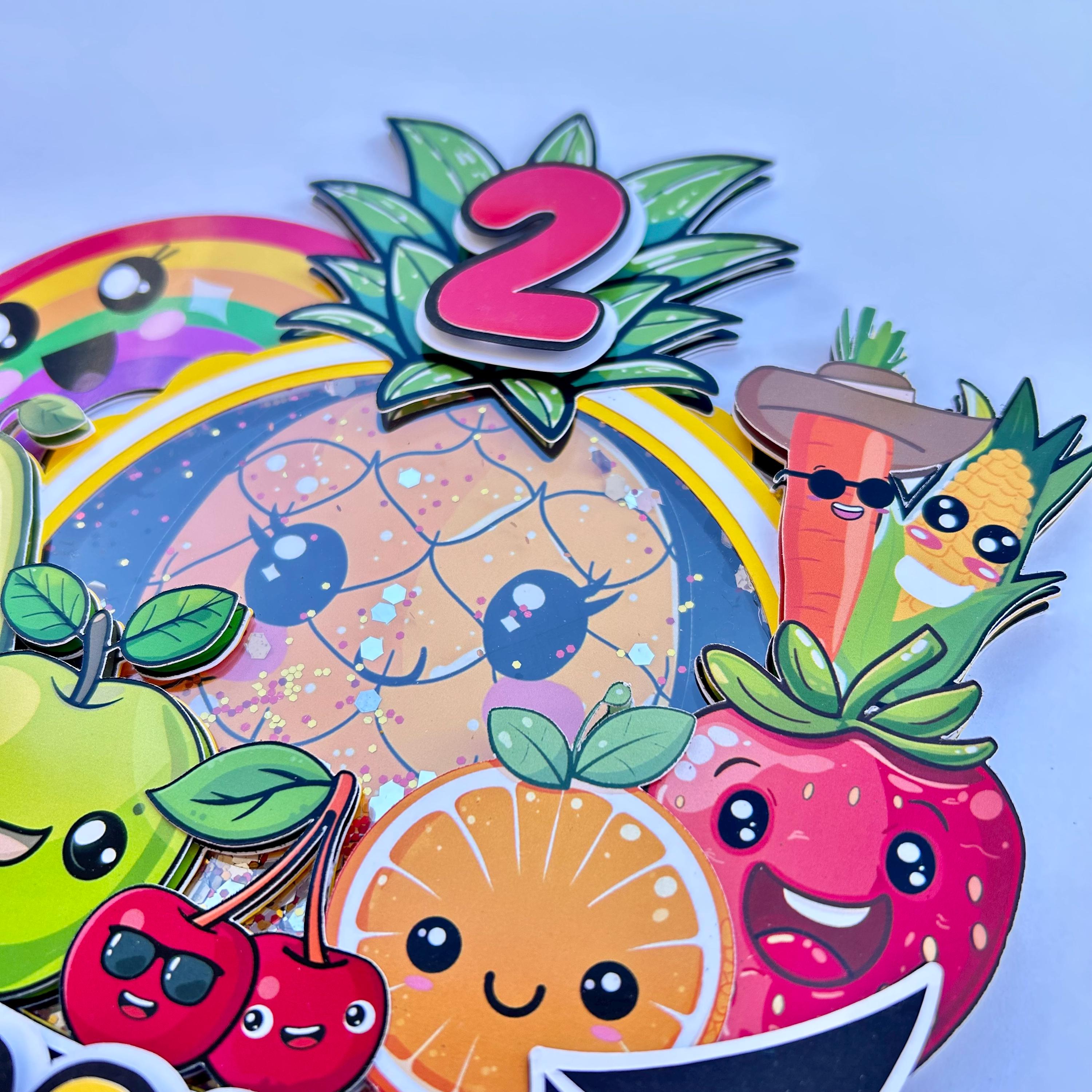 Personalized Fruits Summer Theme Birthday Party Cute Fruits Vegetables ...