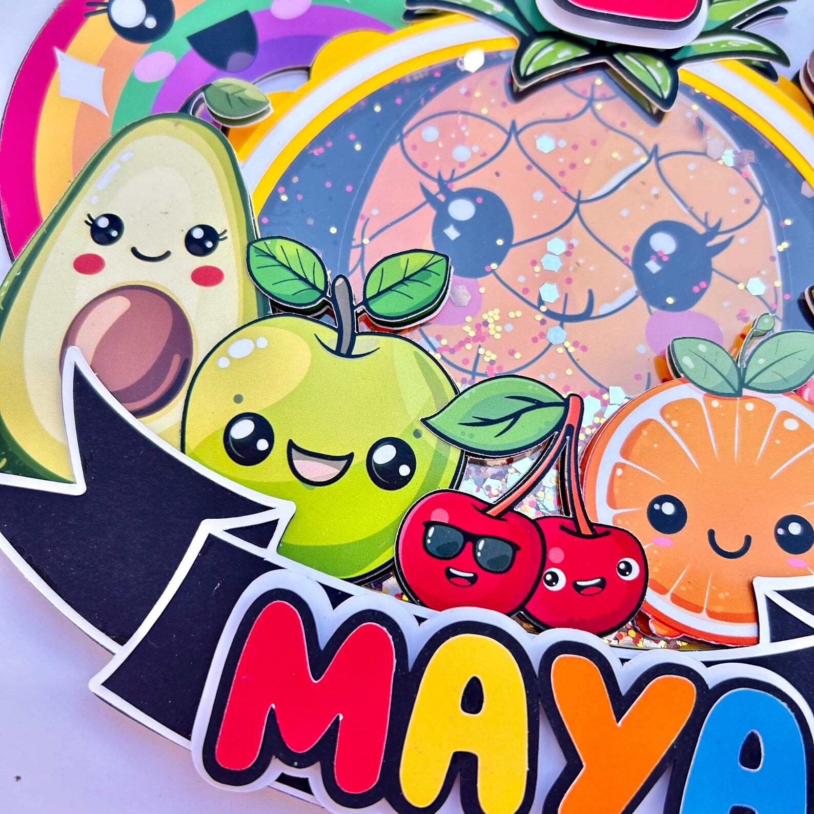 Personalized Fruits Summer Theme Birthday Party Cute Fruits Vegetables ...