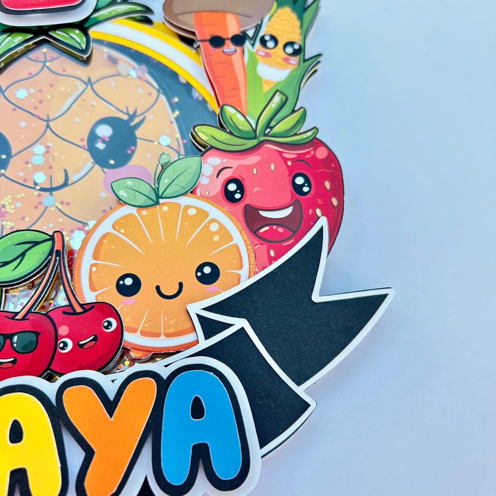 Personalized Fruits Summer Theme Birthday Party Cute Fruits Vegetables ...