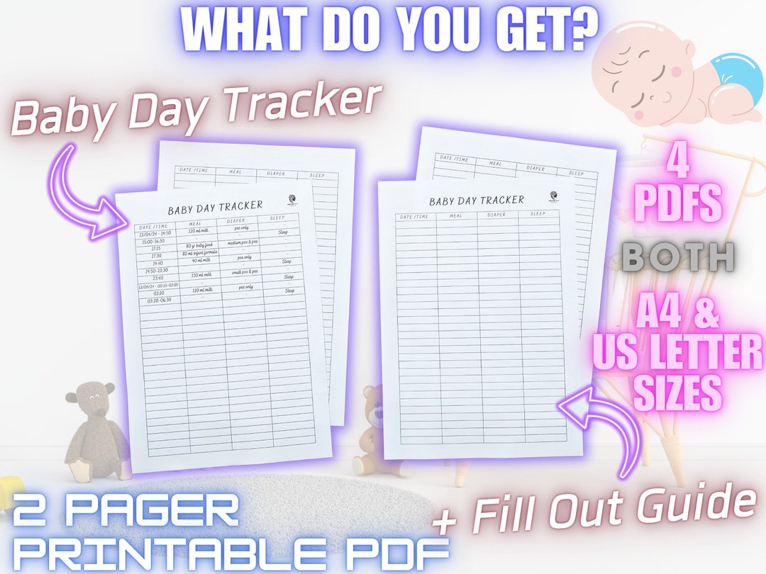 Infant Daily Report |baby Daily Routine Hourly Planner Checklist Baby ...