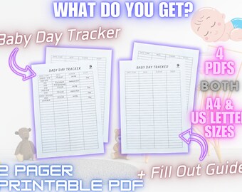 Infant Daily Report baby Daily Routine Hourly Planner Checklist Baby ...