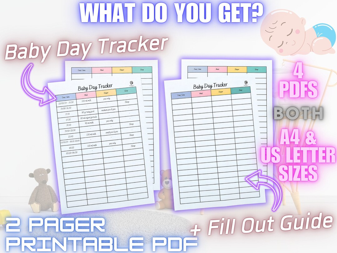 Infant Daily Report |baby Daily Routine Hourly Planner Checklist Baby ...