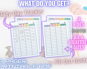 Infant Daily Report baby Daily Routine Hourly Planner Checklist Baby ...