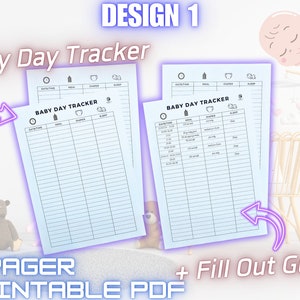 Infant Daily Report baby Daily Routine Hourly Planner Checklist Baby ...