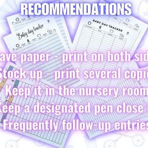 Infant Daily Report baby Daily Routine Hourly Planner Checklist Baby ...