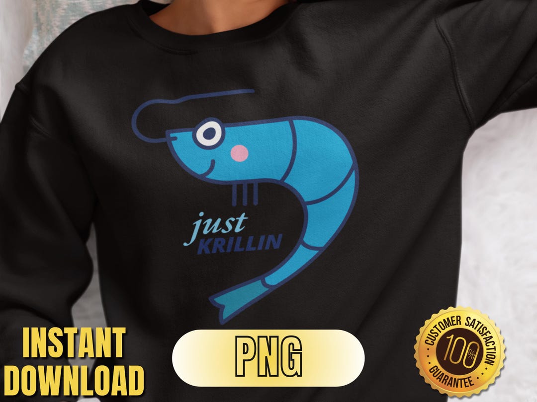 Minimalist Funny Cartoon Style Shrimp Seafood Art Instant Download PNG ...