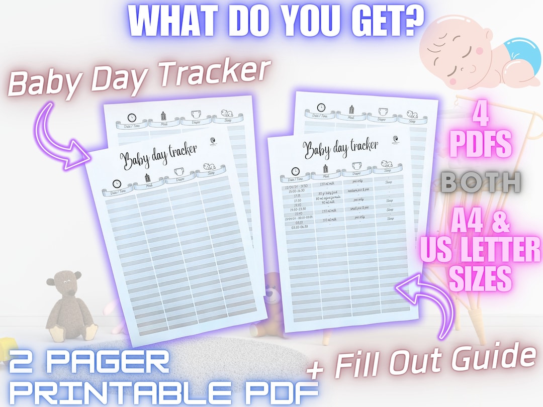 Infant Daily Report Baby Daily Routine Hourly Planner Caregiver ...