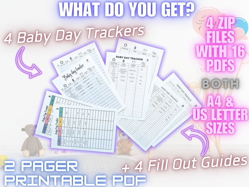 Infant Daily Report baby Daily Routine Hourly Planner Checklist Baby ...