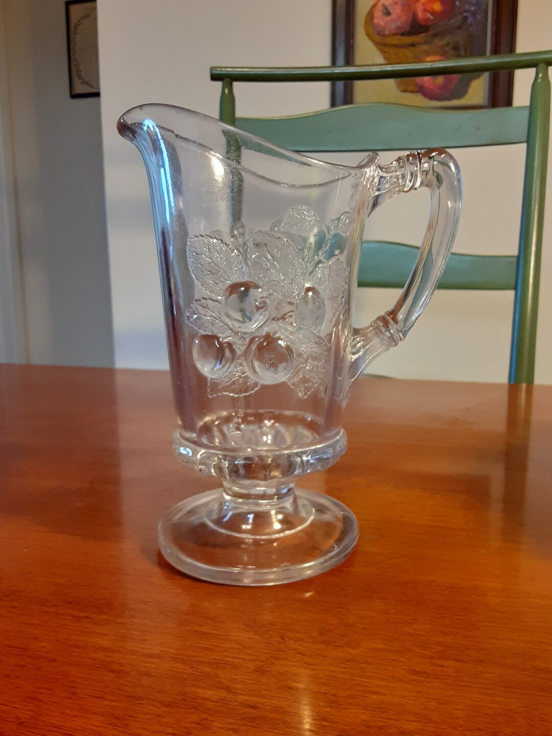 Antique Dalzell Bros & Gilmore Uranium Glass Footed Pitcher With ...