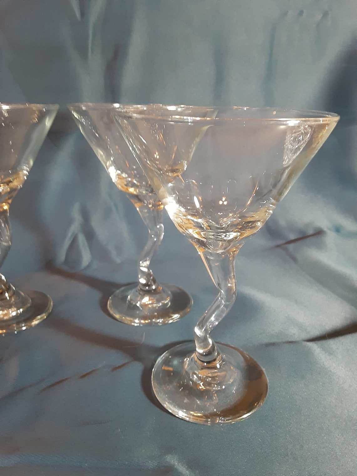 Set of 4 Classy Libbey Z-stem Clear Glass Martini/cocktail Glasses ...