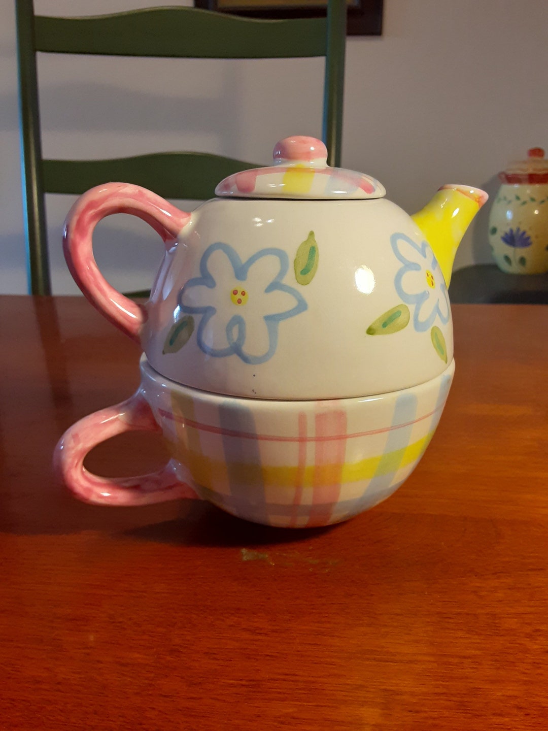Pastels Colored Stackable Teapot/cup/lid. Neat for Display or Use. Very ...
