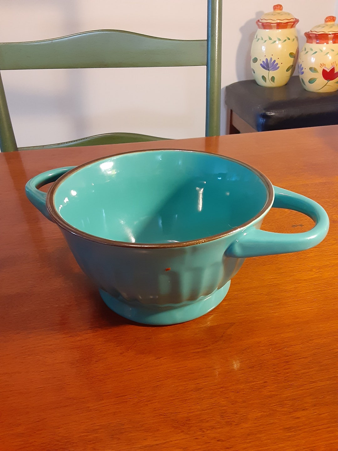 Turquoise Two-handled Oven(to 400 Degree) /microwave/dishwasher Safe ...