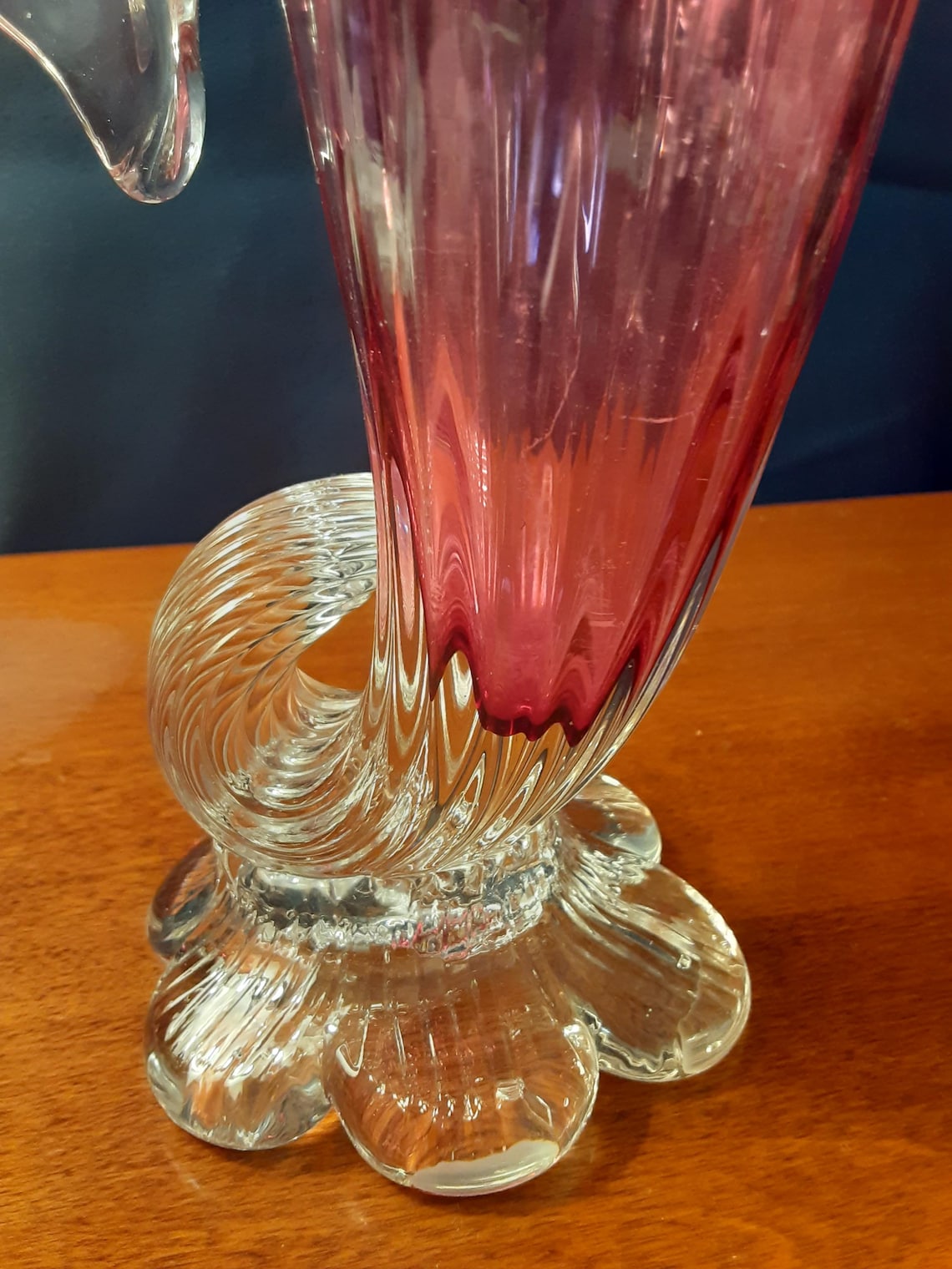 Vintage Rossi Glass (canada) Large Cranberry Art Glass Vase. Beautiful ...