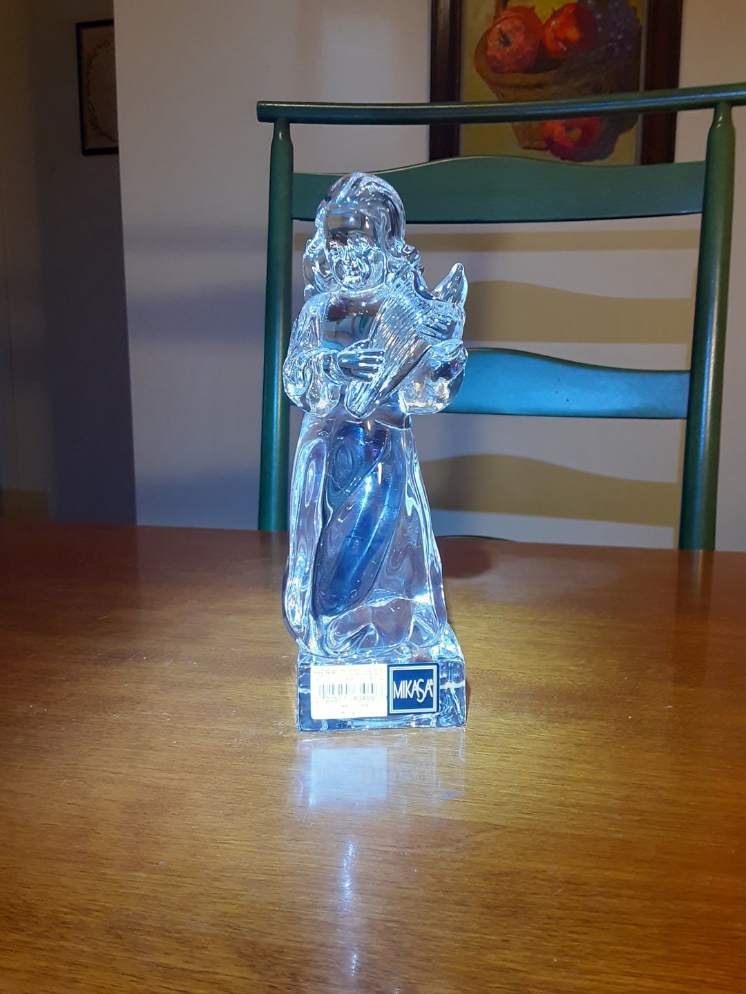 Gorgeous Vintage 8.25" Tall Full Lead Crystal Mikasa Angel With Harp ...