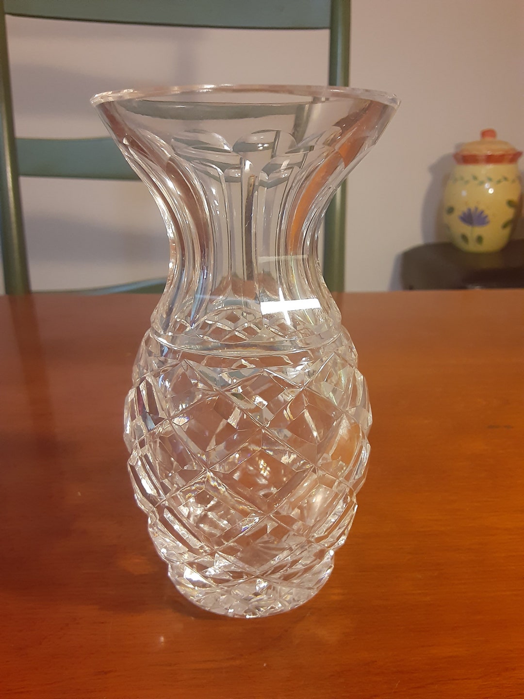 Sparkling Waterford Crystal Diamond-patterned Vase With Fluted Top ...